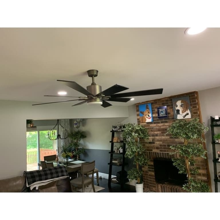 Vaxcel Lighting Crawford 60" 8 Blade LED Indoor Ceiling Fan with - Bed ...