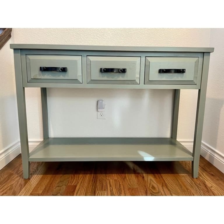 SAFAVIEH Aiden Console Distressed Pale Blue/ White Table - On Sale ...