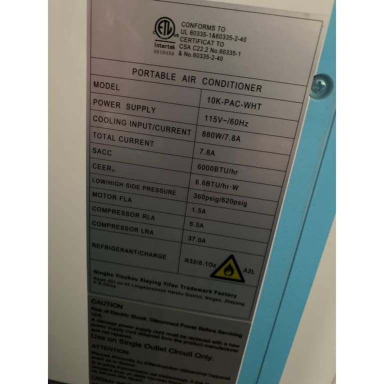 Bossin 8000BTU (Ashrae), 5000BTU（SACC) 3-in-1 Portable Air Conditioners ...