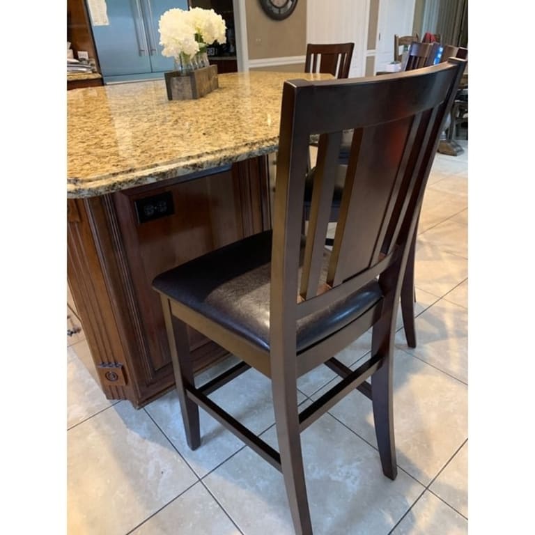 East West Furniture Buckland Counter Height Kitchen chairs - Wood ...