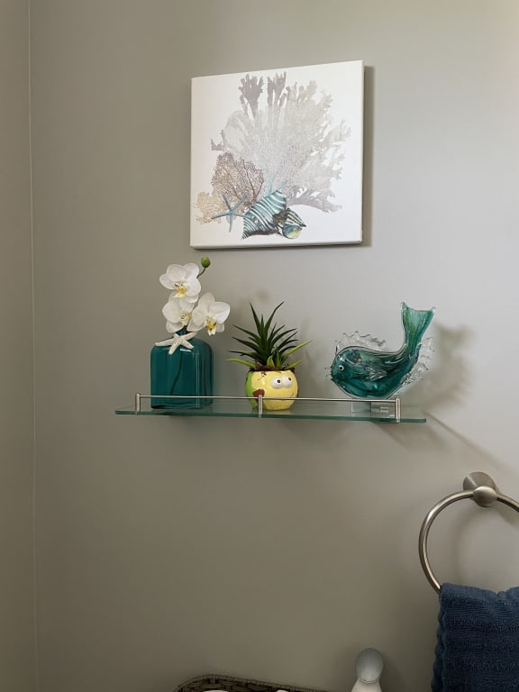 Blue Square Bud Glass Vase, 6"