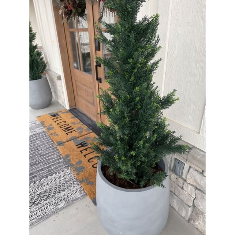 5-Foot Potted Artificial Cedar Topiary Trees - On Sale - Bed Bath ...