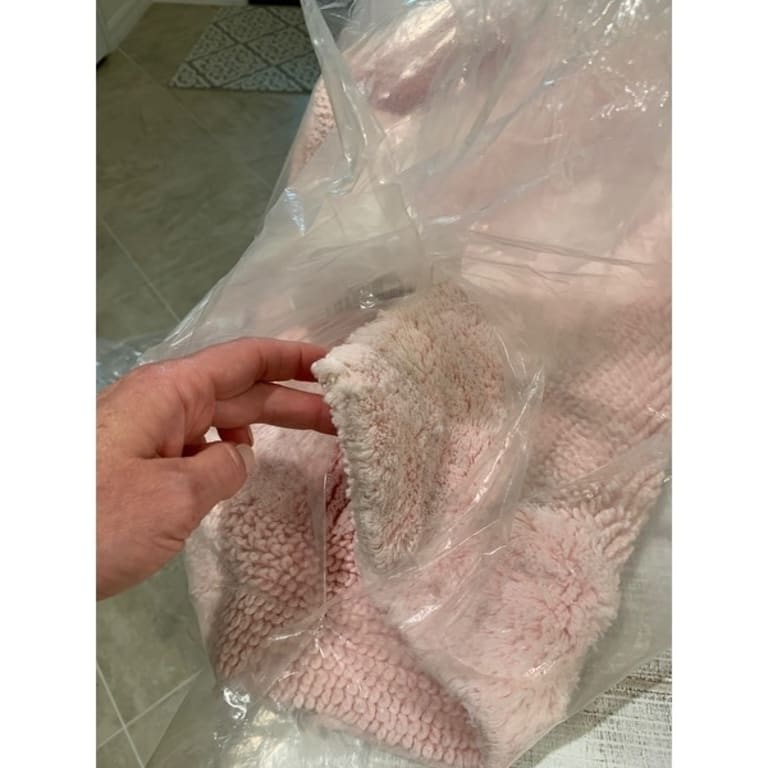 Egyptian Cotton Inset Border Bath Rug - Blush - Bed Bath & Beyond ...