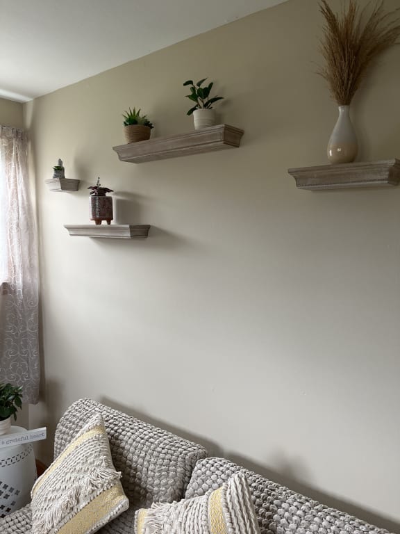 Kate 4-Piece Wooden Wall Ledge Set, Light Grey