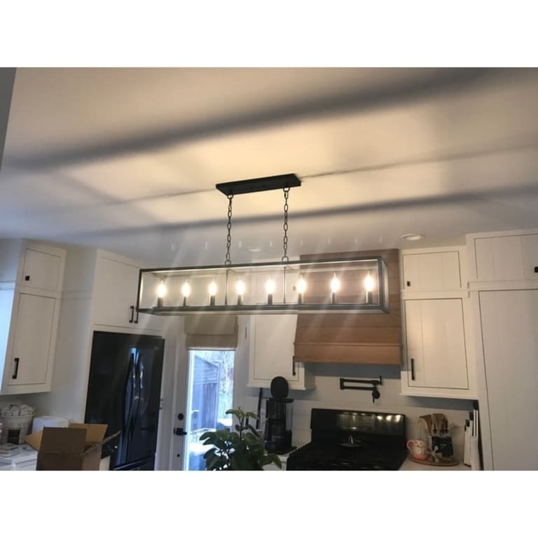 Modern Farmhouse 8-light 48In Rectangle Linear Chandelier for Dining ...