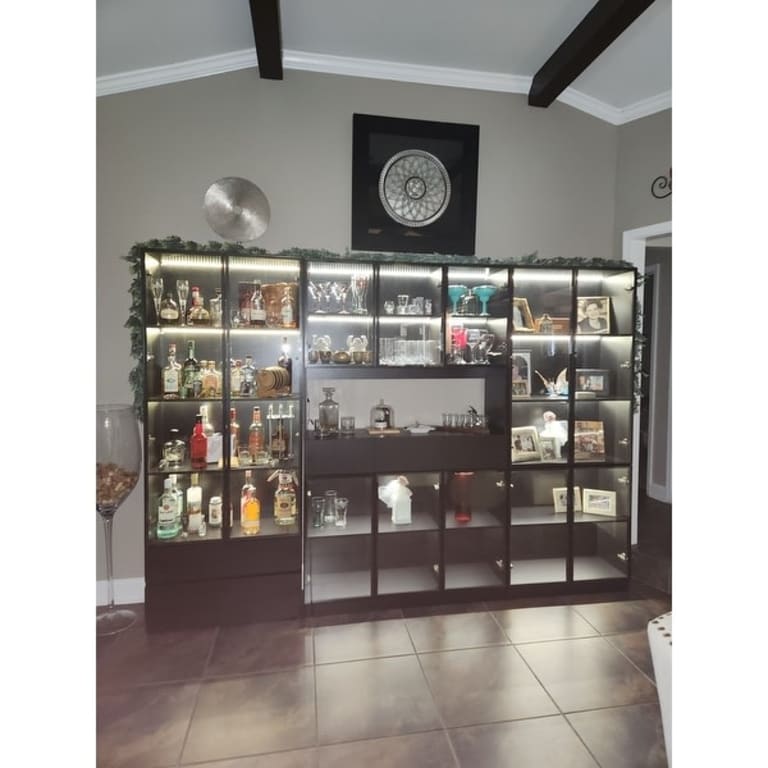 Tall Modular Display Storage Cabinet Bookcase w/Light Home Office - On ...