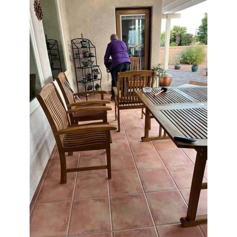 Cambridge Casual Leon 6-Piece Teak Patio Extendable Dining Set - On ...