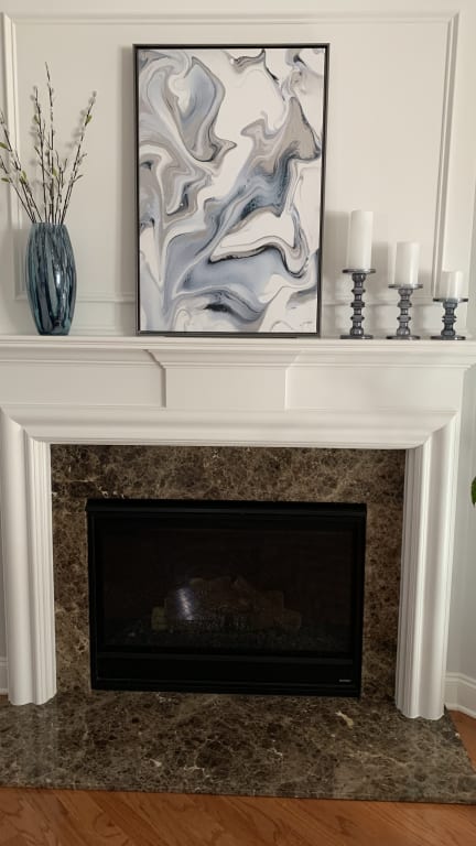 Fluidity Framed Embellished Canvas Wall Art, 25x37