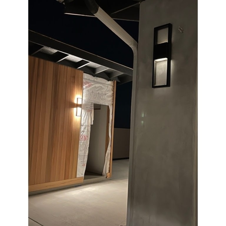 Archetype Black Modern Low-profile Indoor and Outdoor LED Wall Light ...