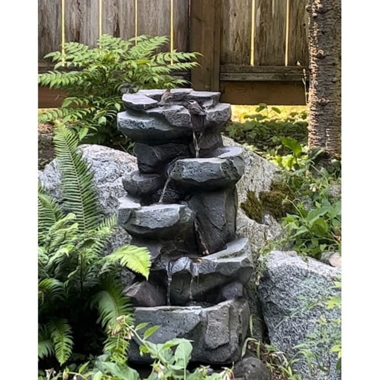 Candler Outdoor Tier Rock Fountain Outdoor 4 by Christopher Knight Home ...