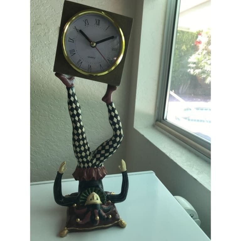 Design Toscano Juggling Time Harlequin Jester Sculptural Clock - Bed ...