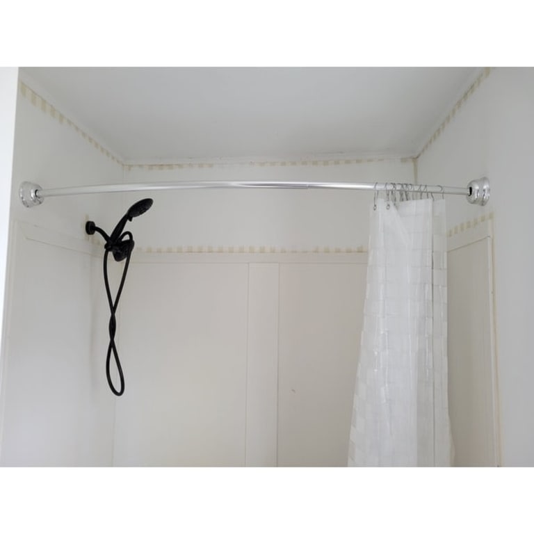 Utopia Alley Rustproof Curved Shower Rod,Aluminum,45 to 72 inch Wide ...