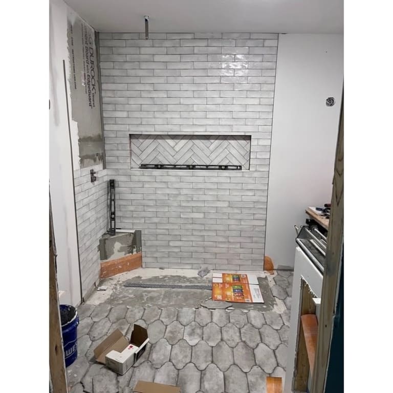 Merola Tile Alhama Provenzal Grey 6-1/4" x 12-3/4" Porcelain Floor and ...