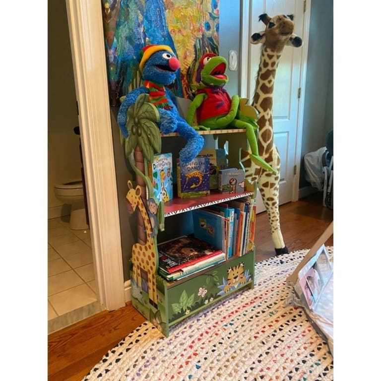 Fantasy Fields Sunny Safari Kids Wooden Bookshelf with Storage Drawers ...