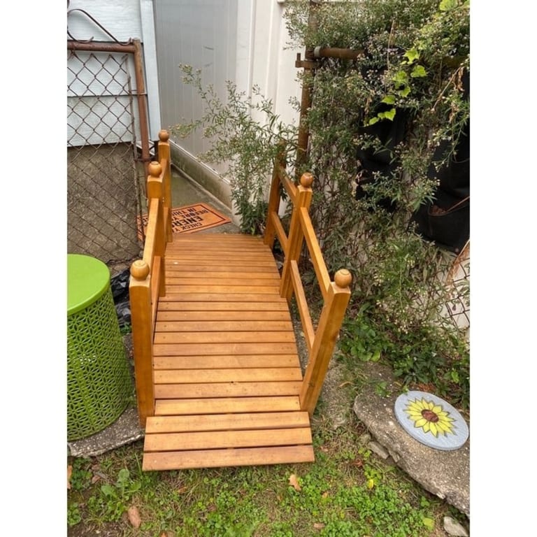 Paulding Outdoor Acacia Wood Outdoor Bridge by Christopher Knight Home ...