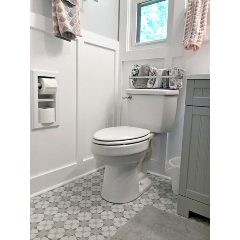 Solid Wood Recessed in wall Bathroom Bevel Frame Double Toilet Paper ...