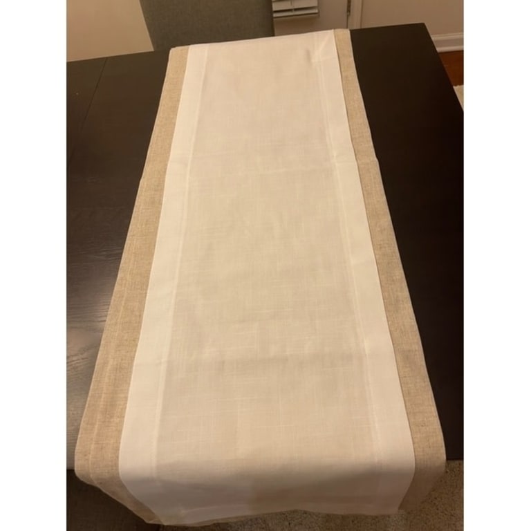 Double Layer Table Runner With Thick Border Design - On Sale - Bed Bath ...