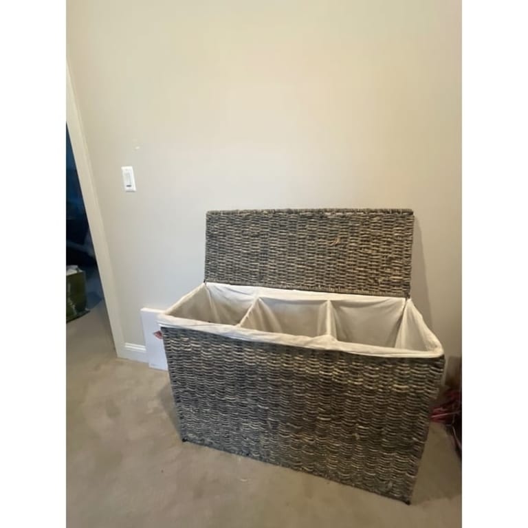 Woven Maize 3-Section Lined Hamper - On Sale - Bed Bath & Beyond - 6509600