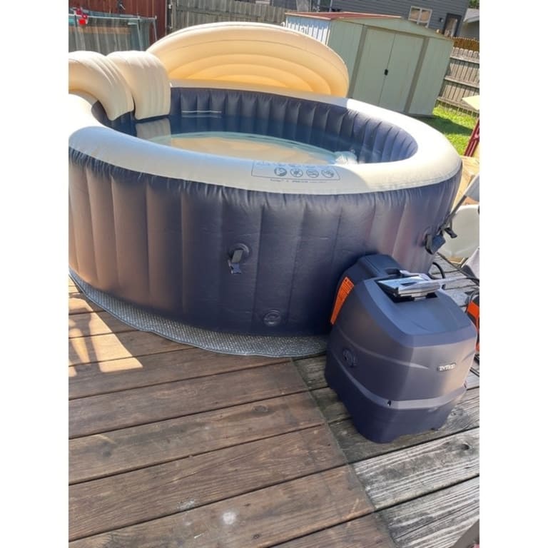 Intex 28429EP PureSpa Plus Portable Inflatable Hot Tub Bubble Jet Spa ...