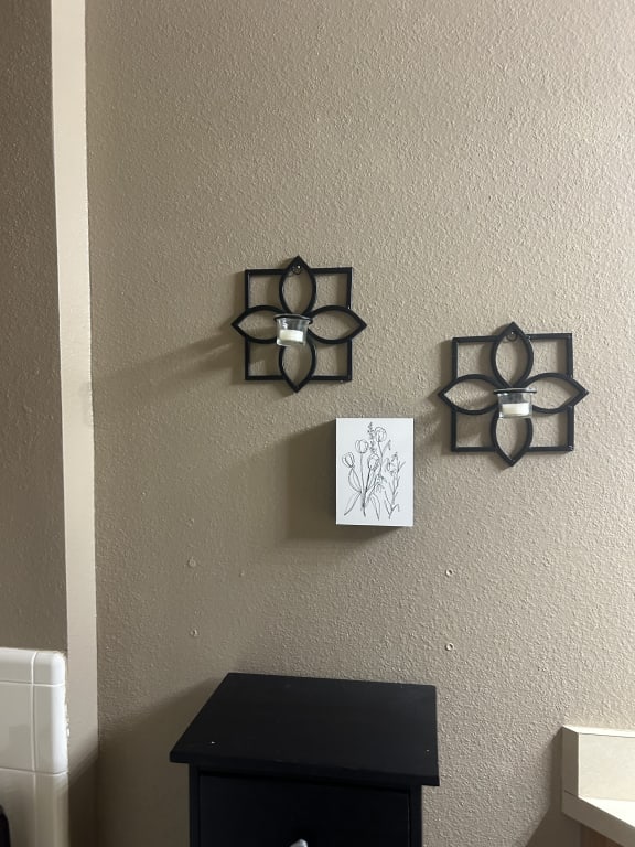 White & Black Floral Block Sign, 5x7