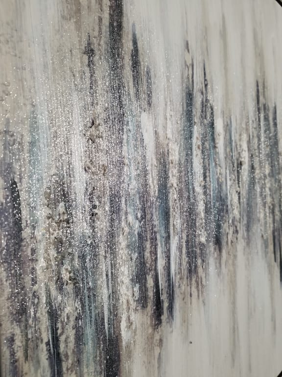 Fluidity Framed Embellished Canvas Wall Art, 25x37