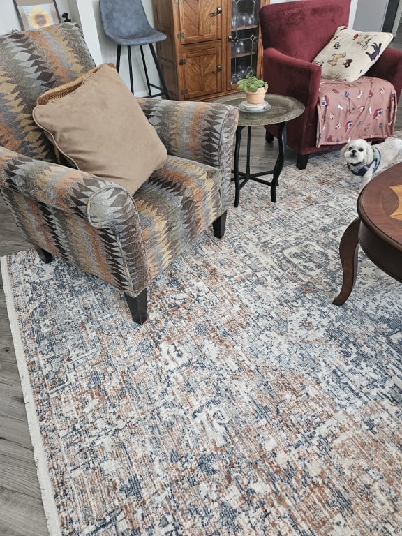 Amore Rust and Blue Medallion Area Rug 8x10 | Area Rugs | At Home