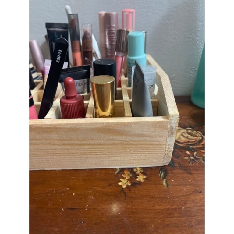 Wood Essential Oils Box Rack Storage Tray Organizer for Jewelry Nail ...