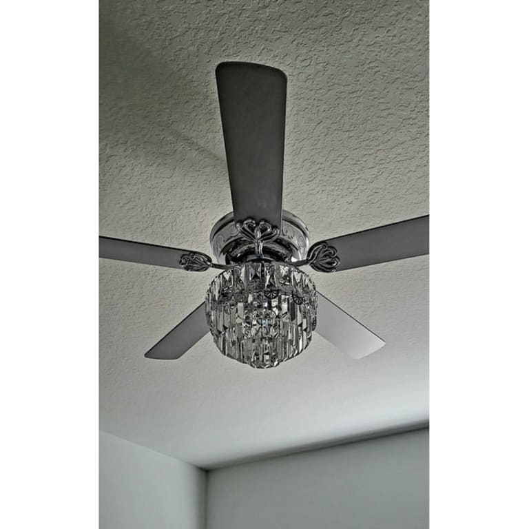 Oaks Aura 52in. Drop-Shade Modern Glam Crystal Reversible Ceiling Fan ...