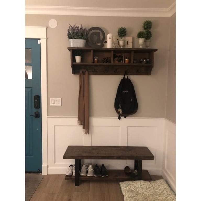 Carbon Loft Lawrence Reclaimed Wood Coat Hook and Bench - Bed Bath ...