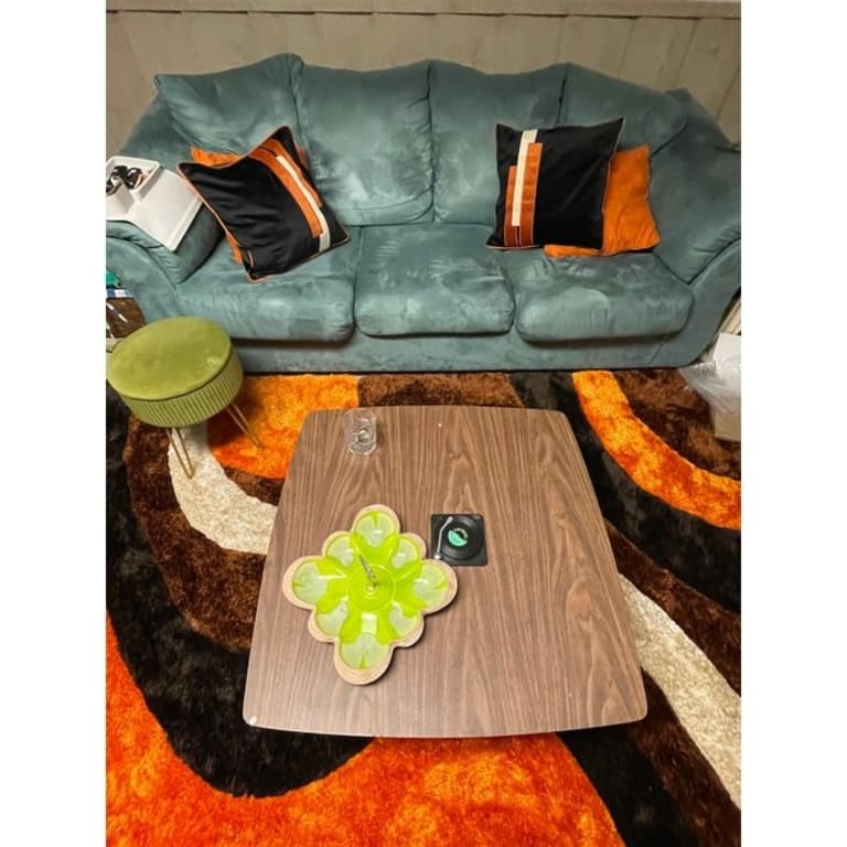 Mateos Collection Geometric Orange/Brown Area Rug - On Sale - Bed Bath ...