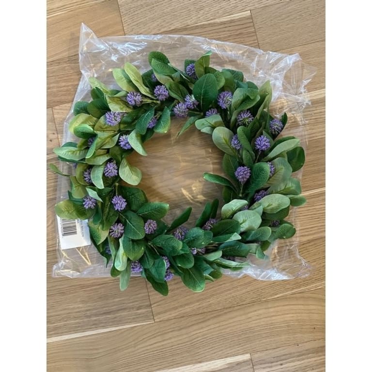 Artificial Purple Allium Hanging Floral Door Wreath - Bed Bath & Beyond ...