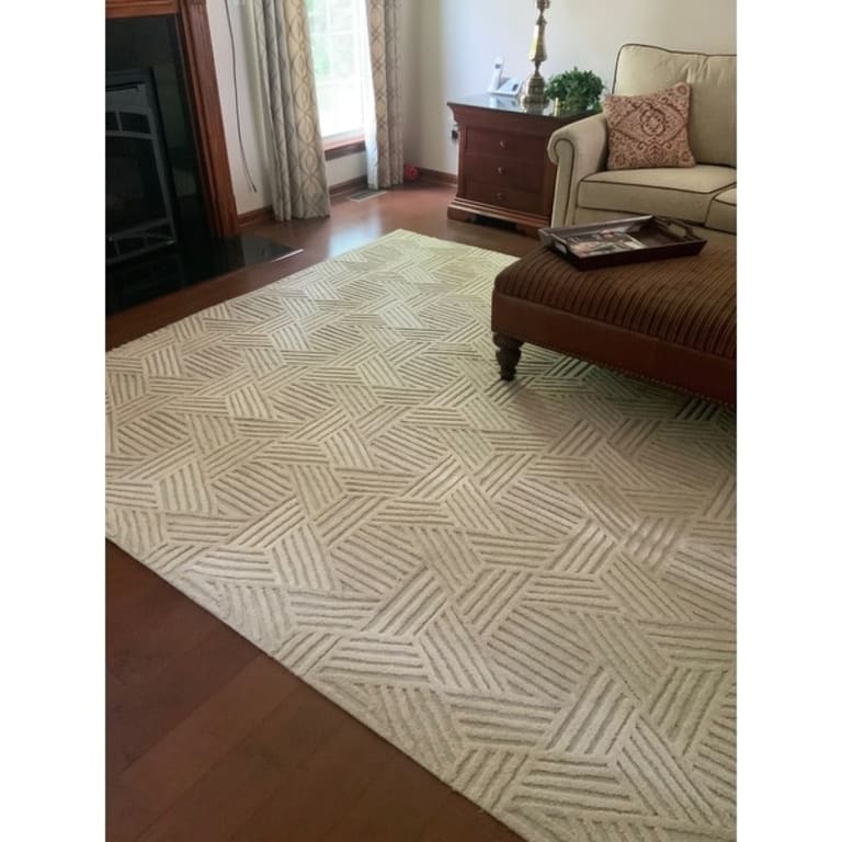 Alexander Home Kanarra Hand-Tufted Geometric Modern Wool Area Rug - On ...