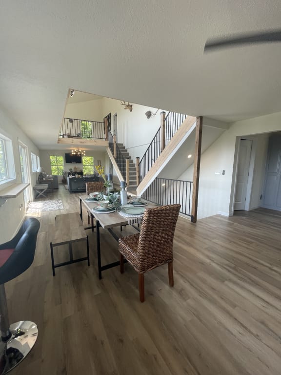 Found & Fable Loggy Wood & Metal Dining Table, 71"