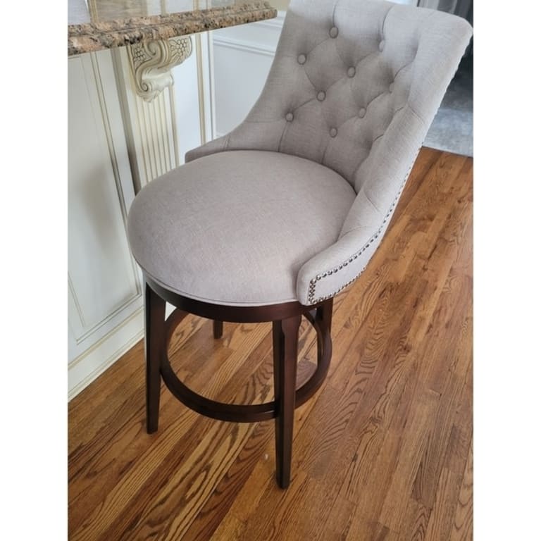 Hillsdale Furniture Halbrooke Upholstered Wood Swivel Stool On Sale