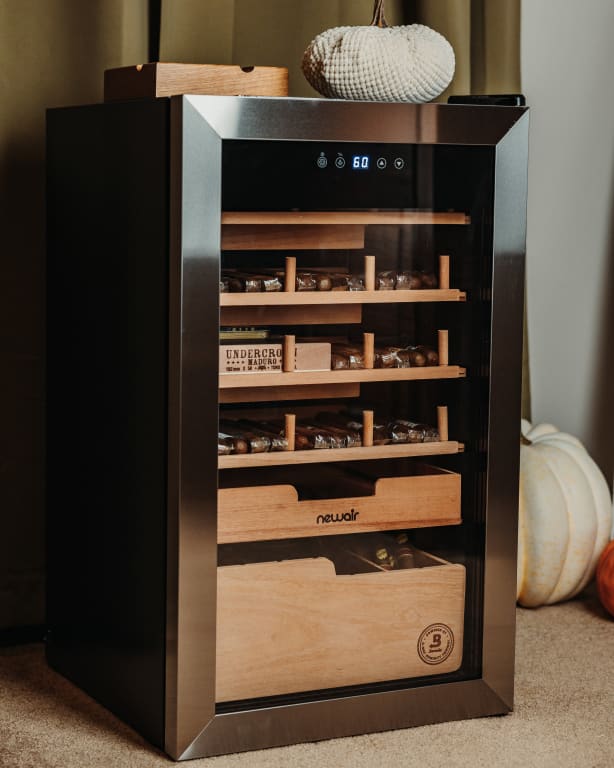 Newair x Boveda 500 Count Electric Humidor, Spanish Cedar Shelves ...