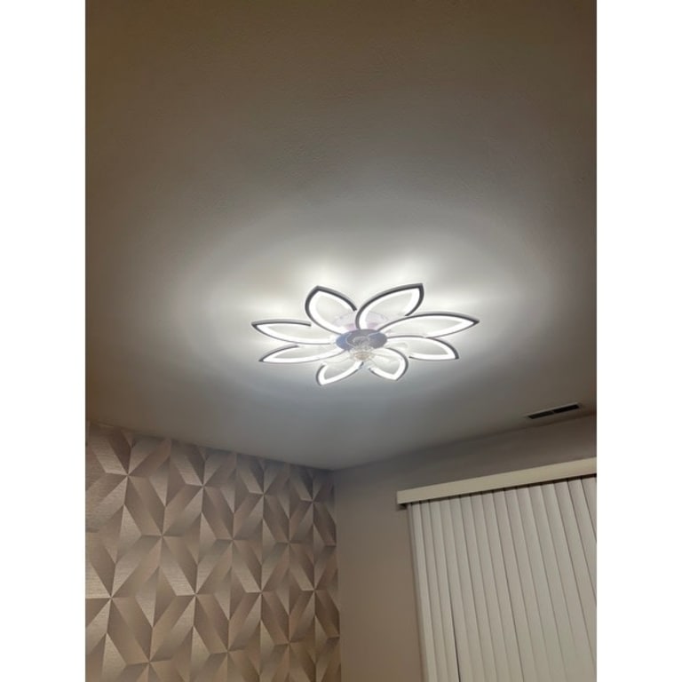 30in Modern Low Profile Dimmable Flower Shape Ceiling Fan with Lights ...