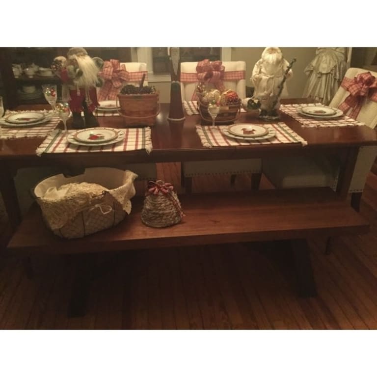 Cortesi Home Marli Wood Dining Bench with Black Steel Trestle Frame ...