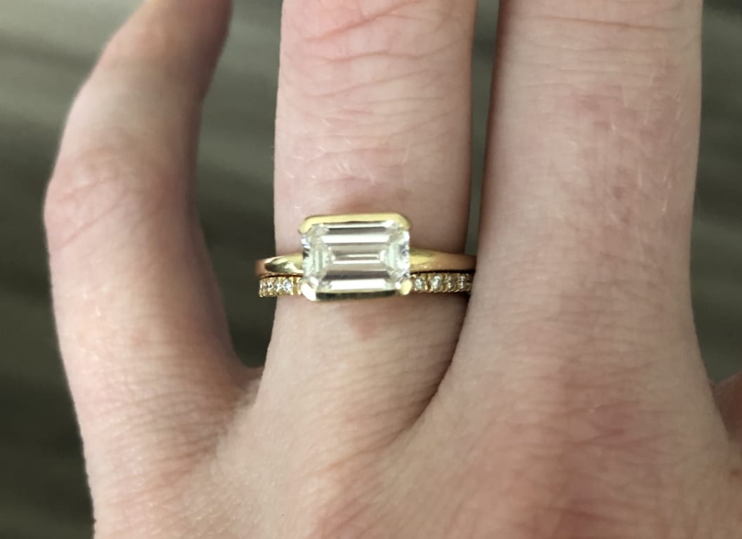 Zeta Diamond Open Ring in 14K Rose Gold