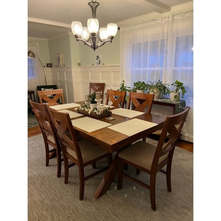 Kraven Brown Rustic Wood Farmhouse 9 Piece Dining Set - On Sale - Bed ...