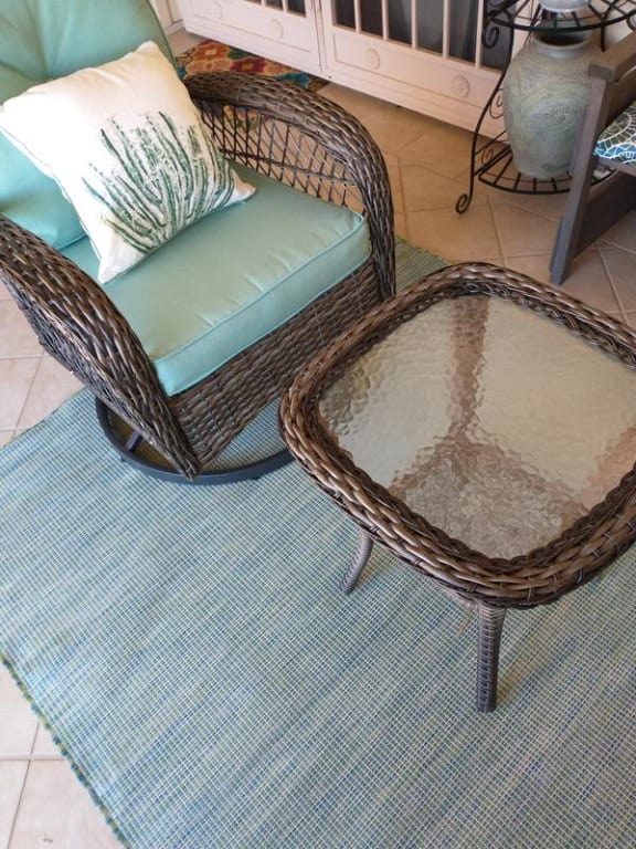 Positano Blue and Green Outdoor Area Rug 5x7 | At Home