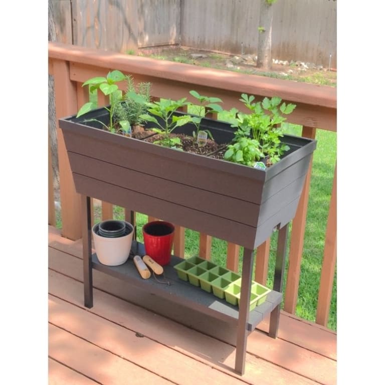 Keter Urban Bloomer Flower Plant Planter Raised Elevated Garden Bed ...
