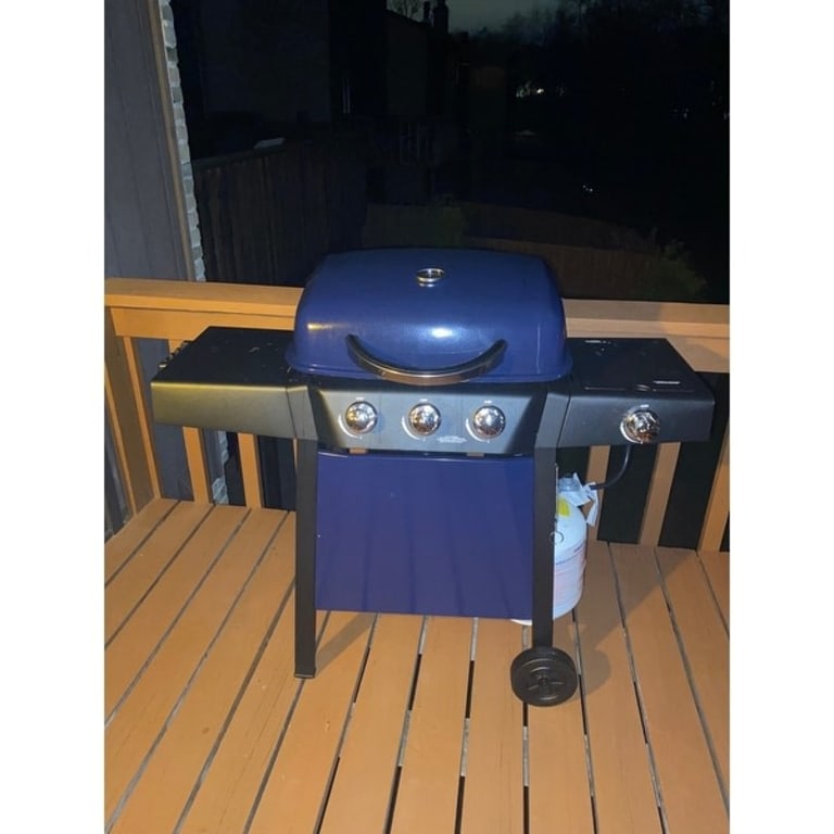 3-Burner Gas Grill with Side Burner, Blue Sapphire, GBC1729WBS - Bed ...