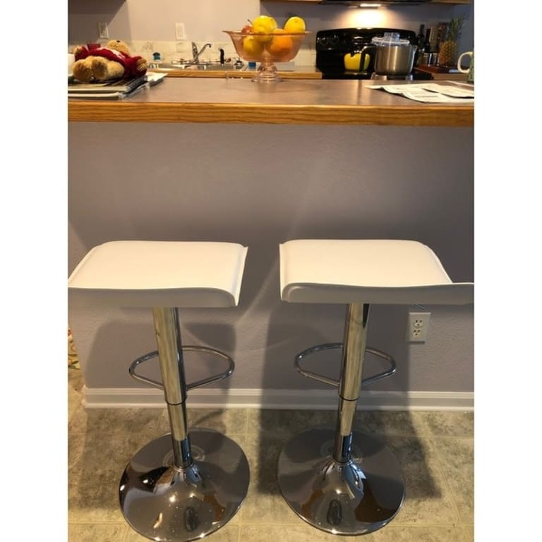 Klein Brown Leather Bar Stools (Set of 2) - Bed Bath & Beyond - 4808549