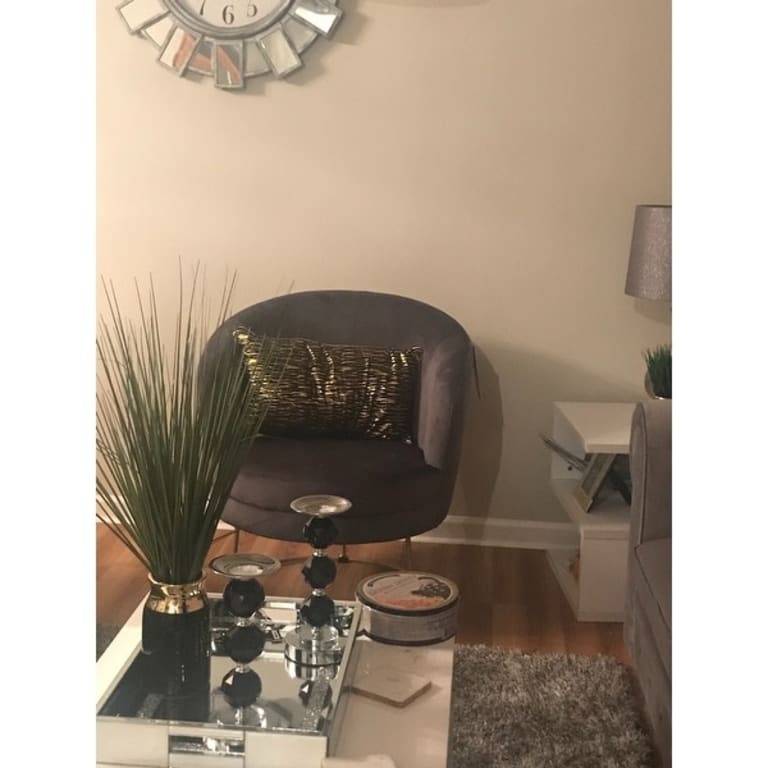 Bella Grey Velvet Chair - Bed Bath & Beyond - 20608604