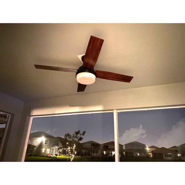 Hunter 52" Dempsey Outdoor Ceiling Fan with LED Light Kit and Handheld ...