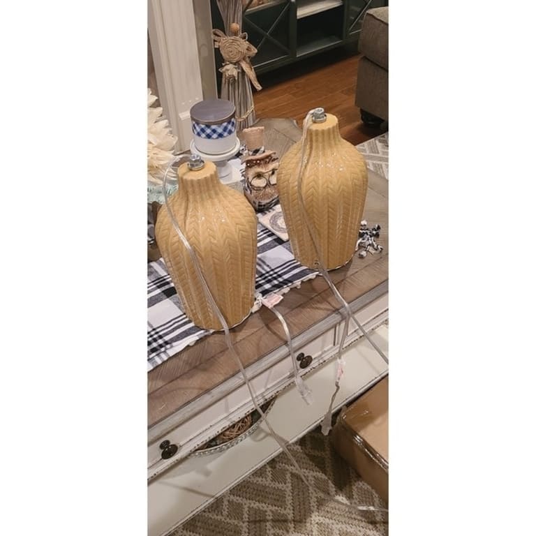 Rockwell 23" Ceramic Table Lamp Linen Shade (Set of 2) - On Sale - Bed ...