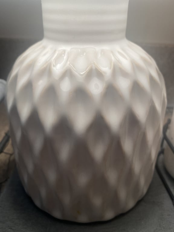 White Ceramic Mini Accent Lamp with Shade, 12"
