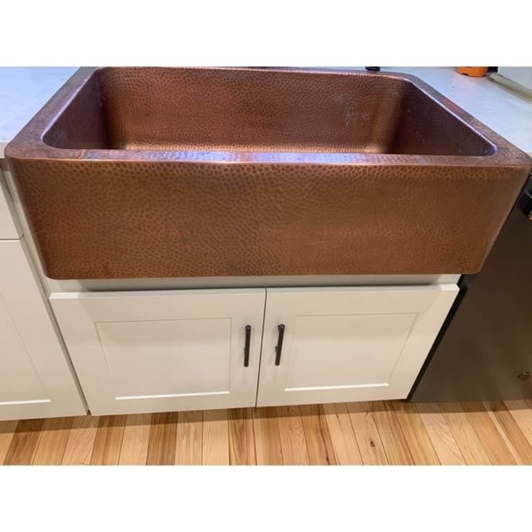 Adams Copper 33" Single Bowl Farmhouse Apron Front Undermount Kitchen ...