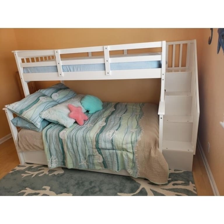Merax Twin over Full Storage Bunk Bed with Twin Trundle - Bed Bath ...