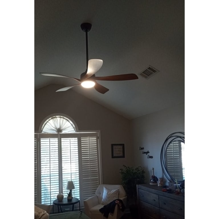 52 Inch Ceiling Fan with Light and Remote,3 Color Light Options ...